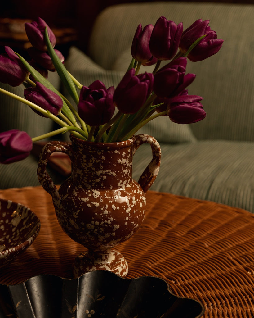 Splatter Handcrafted Ceramic Verona Vase With Handles| Sharland England ...